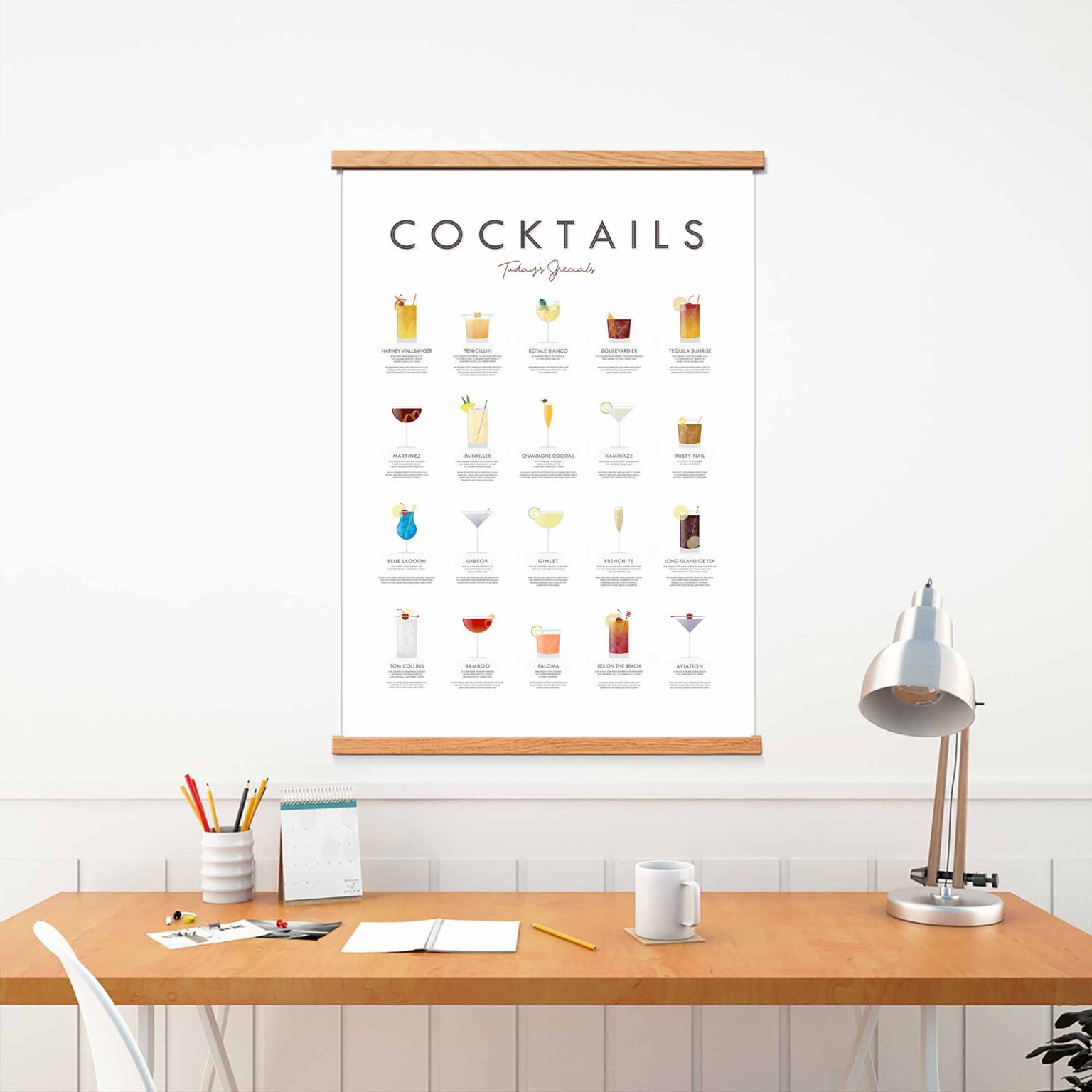 Special Cocktails Chart - Cocktail Drinks Vector Art Illustration