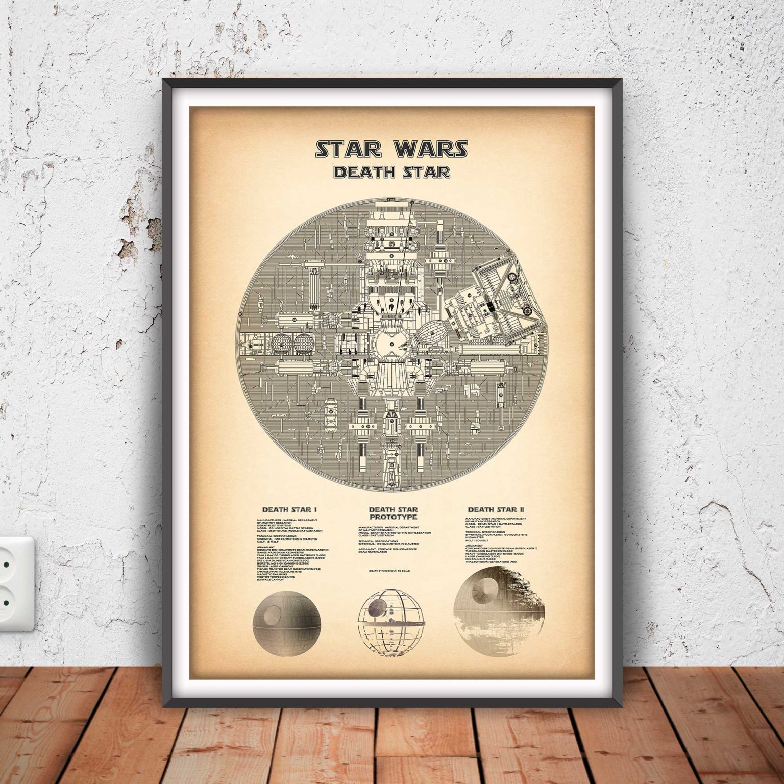Death Star Blueprints - Star Wars Digital Downloadable Art