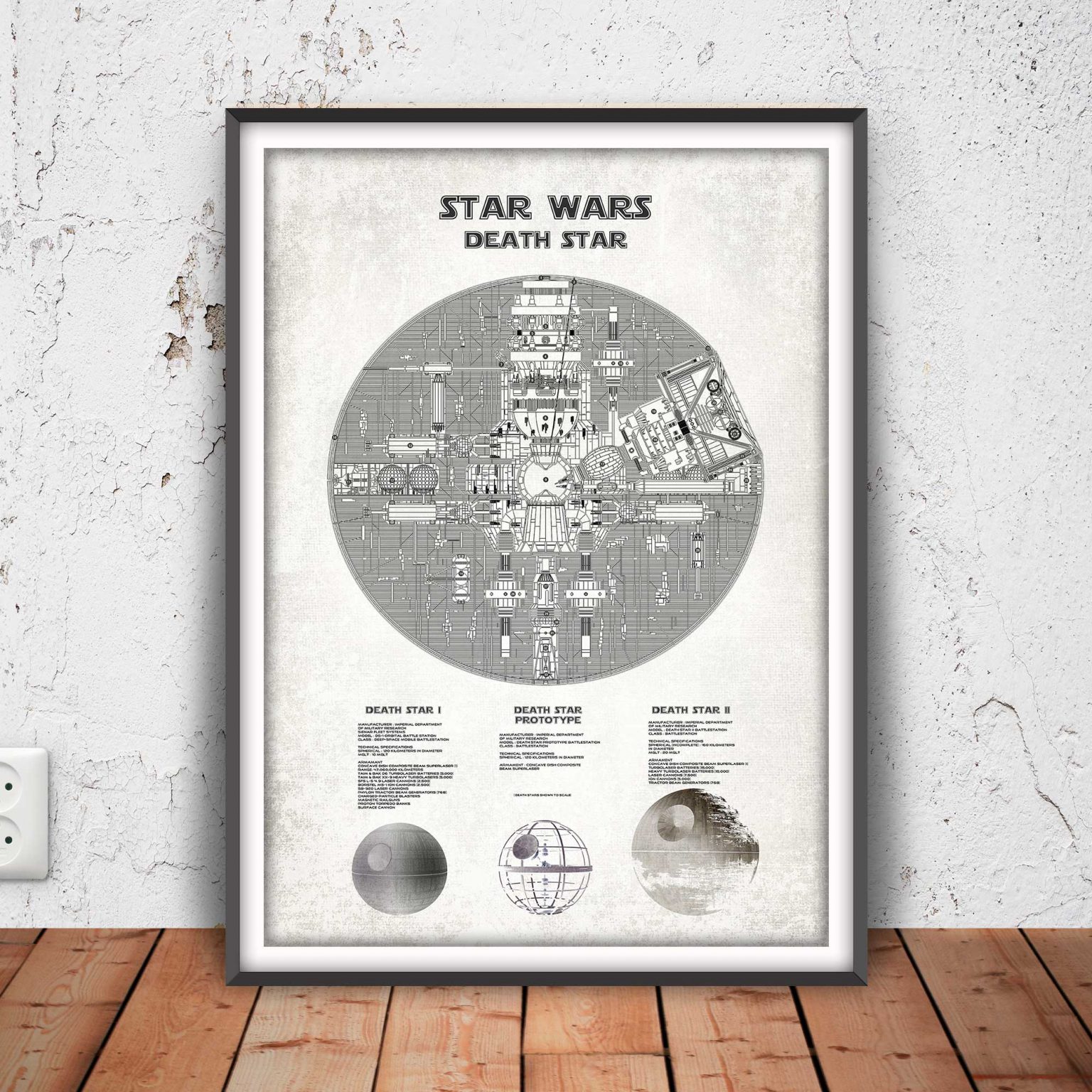 Death Star Blueprints - Star Wars Digital Downloadable Art