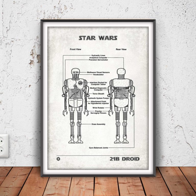 21B Droid Blueprint - Star Wars Digital Downloadable Art