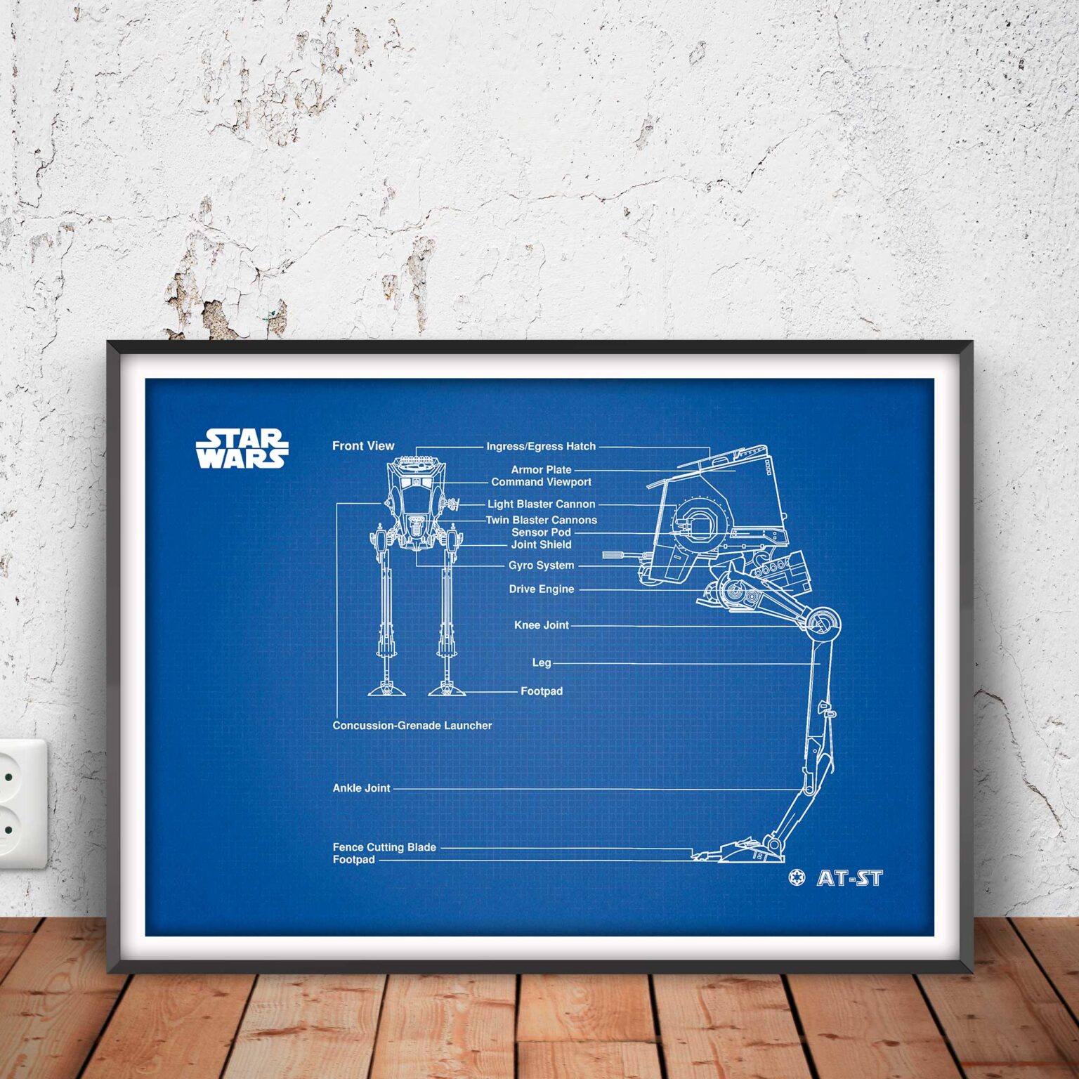AT-ST Blueprint - Star Wars Digital Downloadable Art