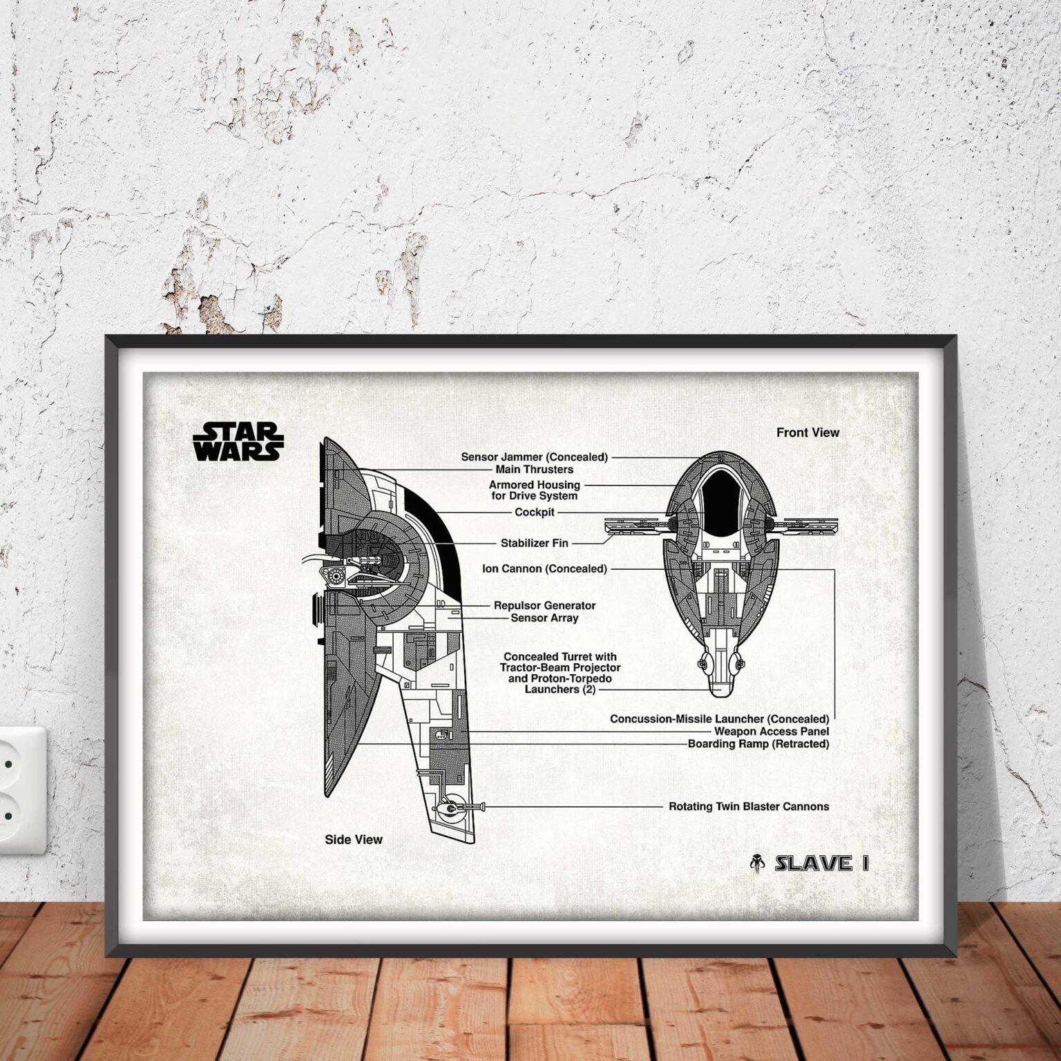 Slave 1 Blueprint - Star Wars Digital Downloadable Art