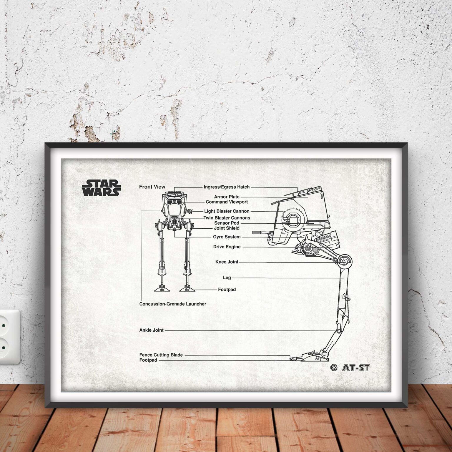 AT-ST Blueprint - Star Wars Digital Downloadable Art