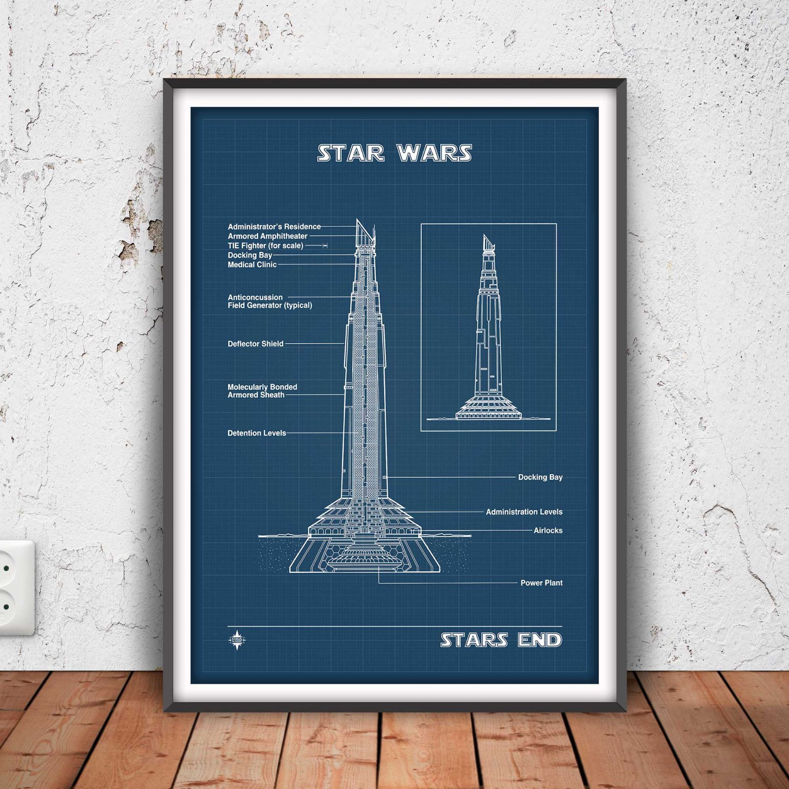 Stars End - Star Wars Blueprint - Star Wars Digital Downloadable Art