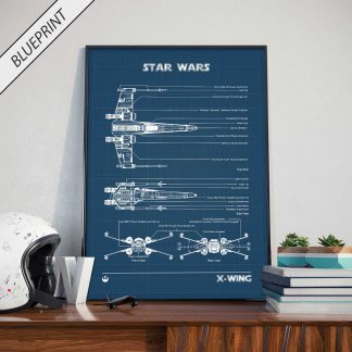 X-Wing Fighter Blueprint - Star Wars Printable Files - Digital Download
