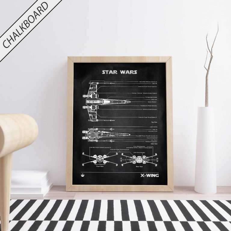 X-Wing Fighter Blueprint - Star Wars Printable Files - Digital Download