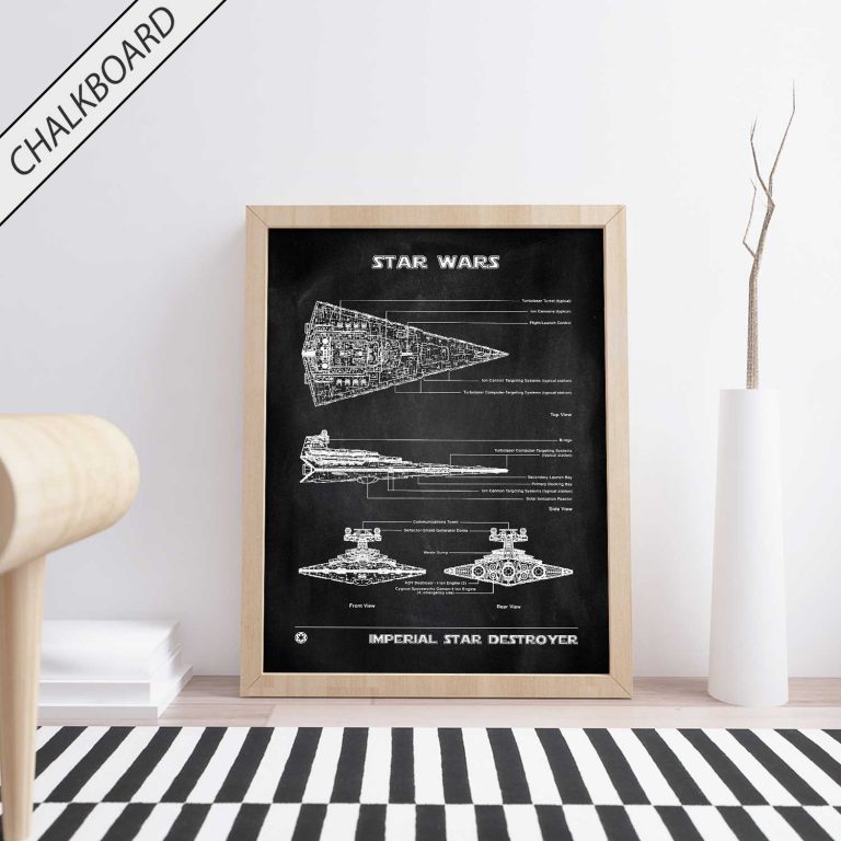 Imperial Star Destroyer Blueprint - Star Wars Digital Downloadable Art